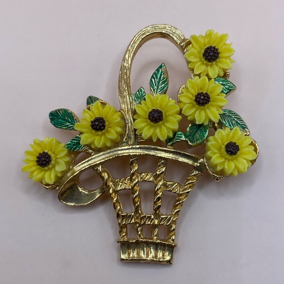 Jewelry | 3 For 5 Mix N Match Vintage Sunflower Daisy Flower Basket ...